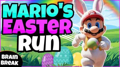 Brain Break Land: Mario's Easter Run | Fitness Run | Brain Break | Mini ...