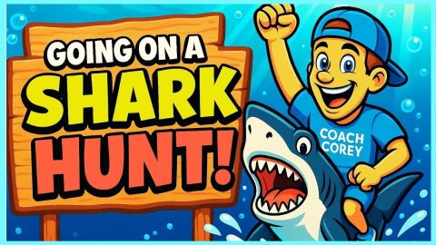 Coach Corey Martin: Going on a Shark Hunt! Brain Break Summer Brain Breaks Bear Hunt - NETFLEX Kids