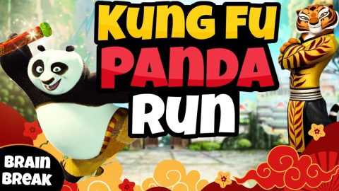 Brain Break Land: Kung Fu Panda Run Fitness Run | Brain Break | GoNoodle Inspired - NETFLEX Kids