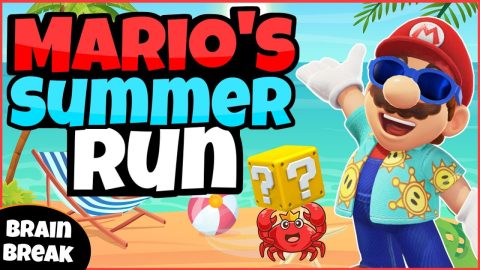 Brain Break Land: Mario's Summer Run | Fitness Run | Brain Break | Mini ...