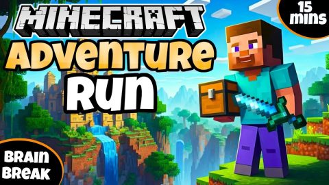 Brain Break Land: Minecraft Adventure Run Fitness Run | Brain Break ...