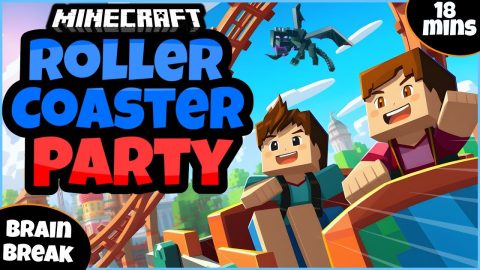 Brain Break Land: Roller Coaster Party | Minecraft | Brain Break | Mini ...